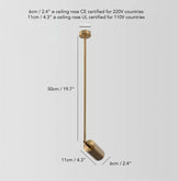 Lux Minimalist Line suspended rod spot light - in brass by Tudo and Co ...