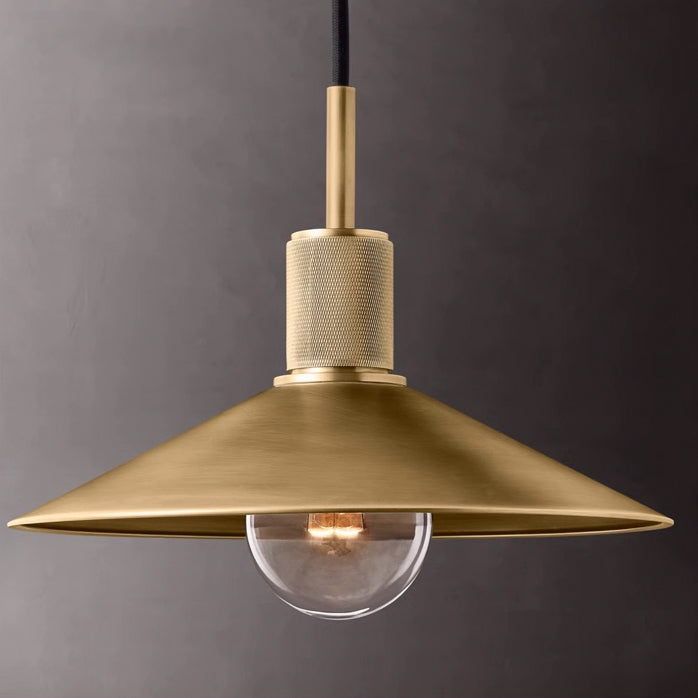 Quentin Knurled Brass Loft Pendant Light (Brass | Black) – Tudo And Co