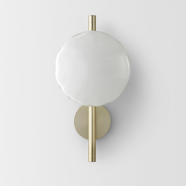 Stratus Modern Contemporary Wall Light in milky shade / Brass: Tudo and ...