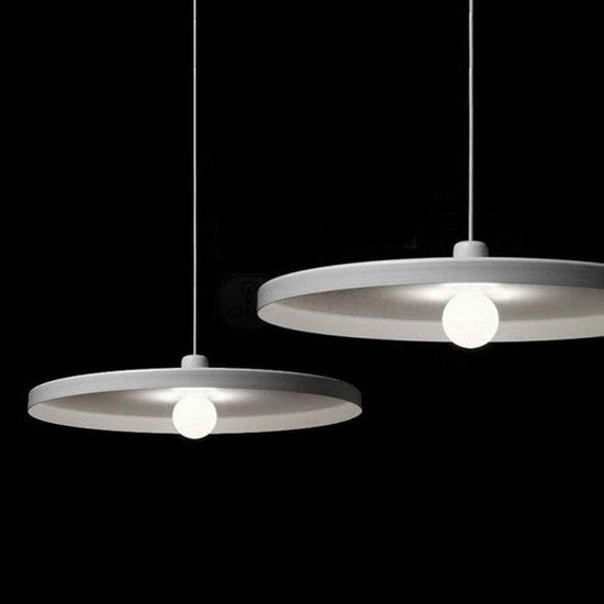 Minimalist White Disk Pendant Light – Tudo And Co